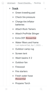 The Best Checklist App For Planning Your Next RV Trip! – Traveling WorkerBees